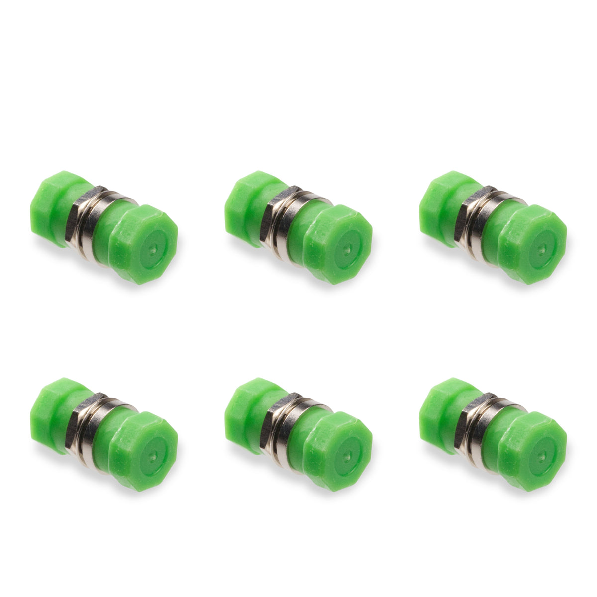 6-pack FC/APC to FC/APC Mating Sleeve Narrow Key Round Flange 2.0mm ...